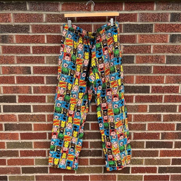 Disney | Pants | Disney Marvel Avengers Multicolored Comic Book Pajama ...